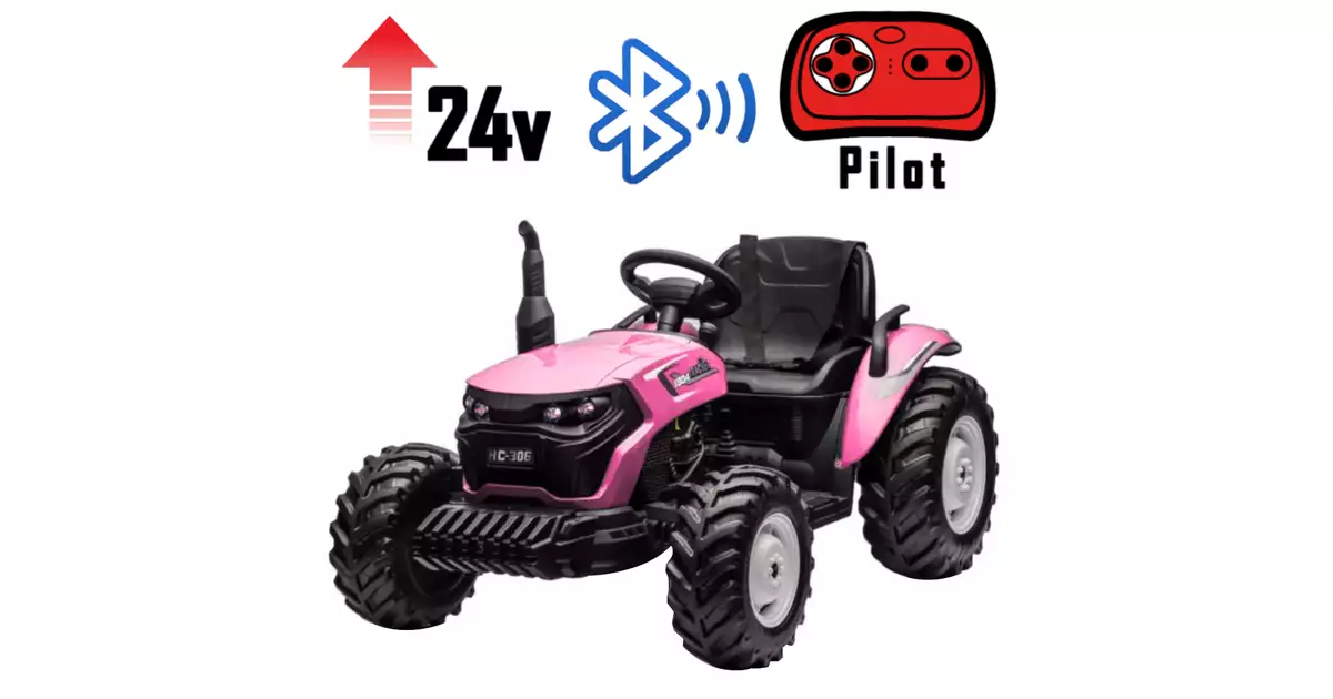 Traktor Na Akumulator HC-306 Różowy 24V