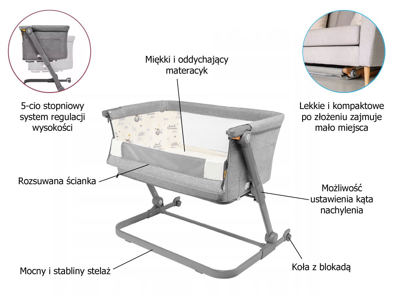 Skiddou Natt Evening Shadow Łóżeczko Dostawne 3w1 + Puzzle | Dobra Cena ...
